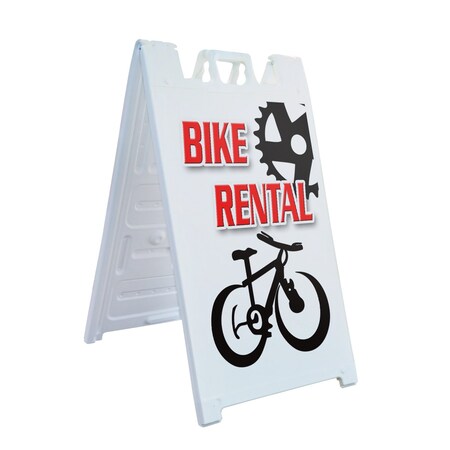 Signmission Bike Rental, A-Frame & 2 Decals Installed, Heavy-Duty Plastic Frame SBHD-D-2436-Bike ...