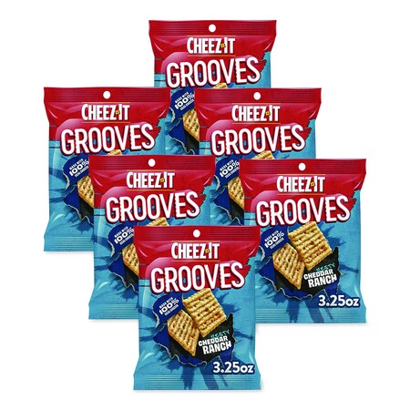 Sunshine Cheez-It Grooves Crackers, Zesty Ranch, 3.25 Bag, 6 PK ...