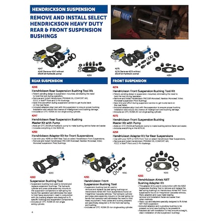 Otc Hendrickson Rear Suspension Bushing Master Kit With Pump 4247-FR | Zoro