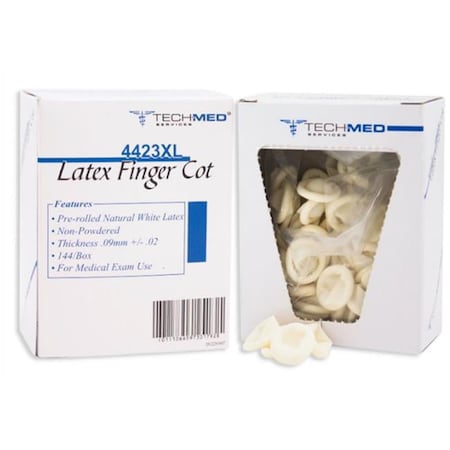 Tech Med Pre Rolled Latex Finger Cot, Extra Large 4423XL | Zoro