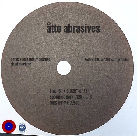 Atto Abrasives Rubber-Bonded Non-Reinforced Cut-off Wheels 6"x 0.020"x ...
