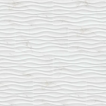 Msi Sample Dymo Calacatta Wavy White Glossy Ceramic Wall Tile ZOR-PT ...