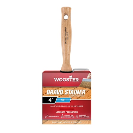 Wooster 4" Flat Sash Firm, Polyester Bristle, Paint Brush, Threaded ...