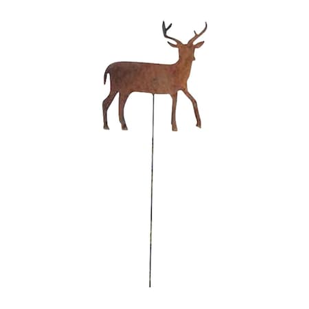 Village Wrought Iron Deer Rusted Garden Stake RGS-3 | Zoro