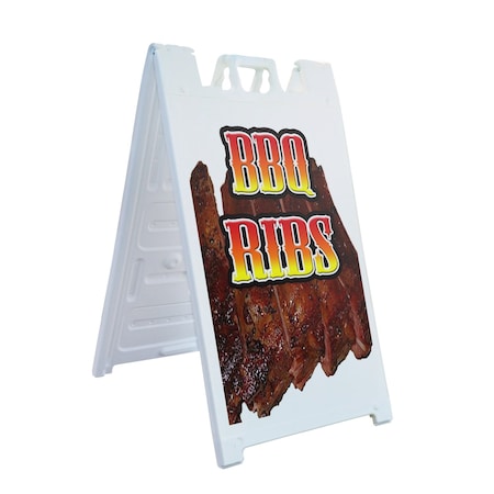 Signmission Bbq Ribs, A-Frame & 2 Decals Installed, Heavy-Duty Plastic ...