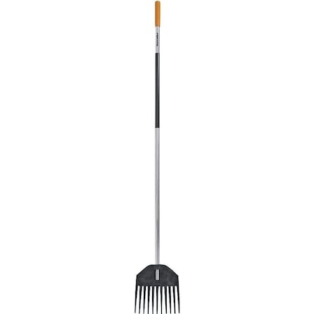Fiskars 96615935 Shrub Rake, 66 in OAL, 11-Tine, Plastic Tine, Aluminum ...