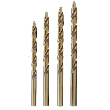 Drill America 4 Piece Cobalt Stepped Point Drill Bit Set 1/4'', 5/16, 3 ...