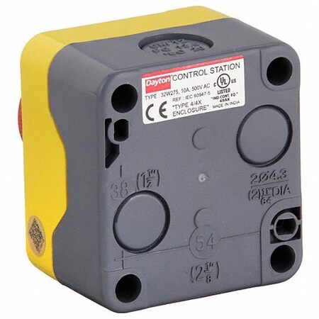 Dayton Push Button Cntrol Station, 1NC, Stop, 22mm 32W275 | Zoro