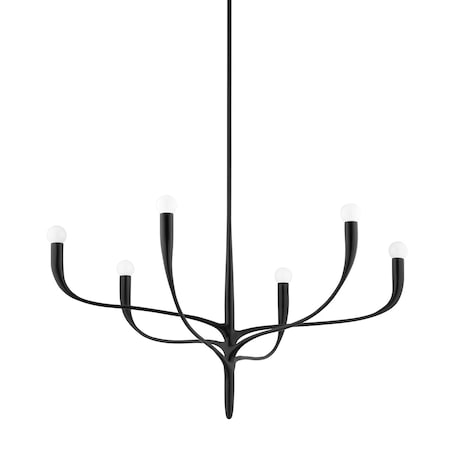 Hudson Valley Lighting Labra 6 Light Chandelier 36.75 In. Aged Iron ...