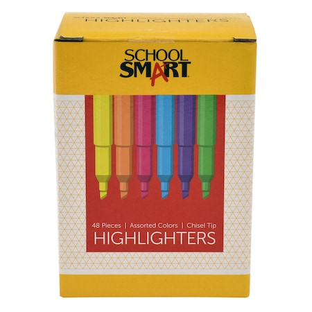 School Smart HIGHLIGHTER PEN ASSORTED SET OF 48 PK HY1002-48ASST | Zoro