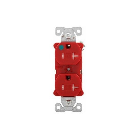 Eaton Outlets Duplex Receptacle 2P 20A 125V Red Tamper Resistant ...