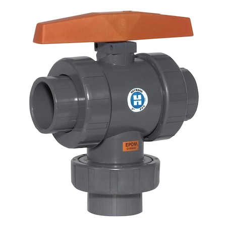 Hayward Flow Control Manual 3-Way Ball Valve, 2", PVC TW1200STE | Zoro