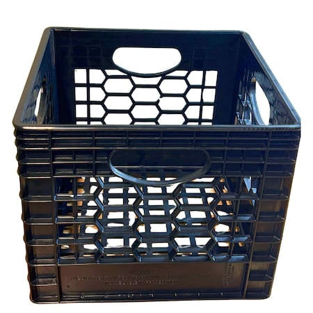 Cratemate CrateMate Heavy-Duty Black Milk Crate - Multi-Purpose ...