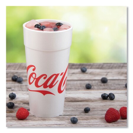 Dart Coca-Cola Foam Cups, 24 oz, White/Red, 500PK 24J16C | Zoro