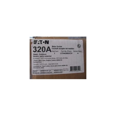 Eaton Meter Sockets Ringless 320A 600V 50/60Hz 1Ph 3Wire 4Jaws NEMA ...