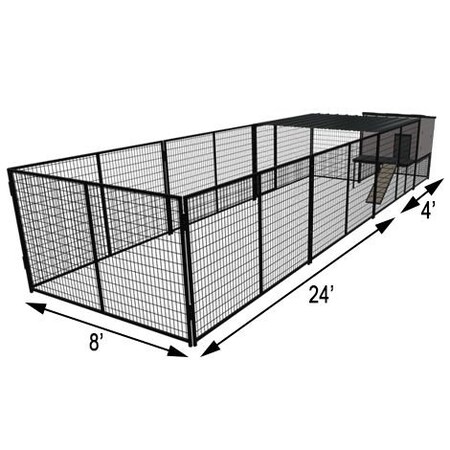 K9 Kennel Store K9 Kennel Castle With 8ft X 24ft X 5ft Tall Run and ...