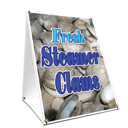 Signmission Fresh Steamer Clams, 24 Inch x 18 Inch A-frame Yard Sign ...