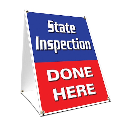 Signmission State Inspection Done Here, 36 Inch x 24 Inch A-frame Yard ...