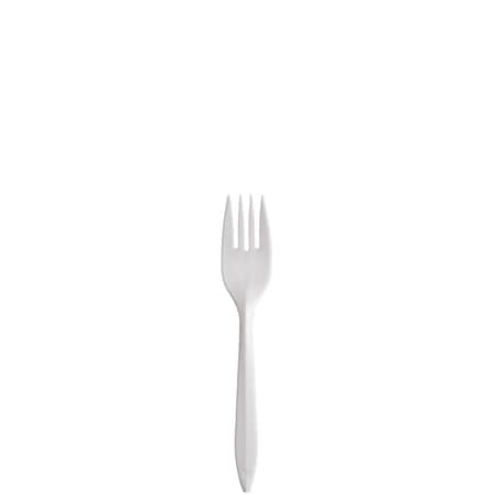 Dart Fork Medium Weight 6.1" White , PP , Stacked F6OW | Zoro