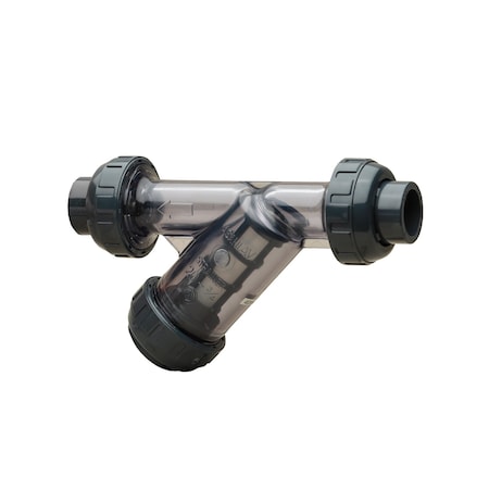 Asahi Y-Strainer, 1-1/2", PVC, FKM, True Union, 11/2in Pipe, LUG, PVC ...