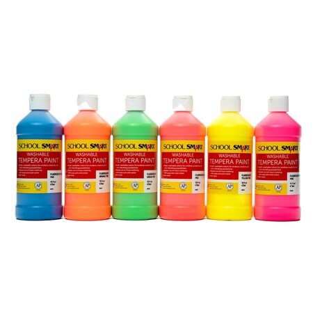 School Smart PAINT TEMPERA WASH FLUORESCENT Pint, 6 PK 2002798 | Zoro