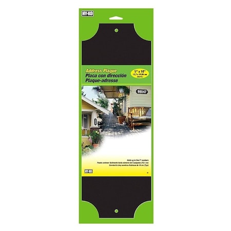 Hy-Ko House Number Plate Kit, 14 in L, 5 in W, Plastic, Black AK-410 | Zoro