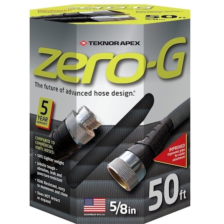 Zero-G 50 ft L Garden Hose, Vinyl Tube, Gray 4001-50 | Zoro