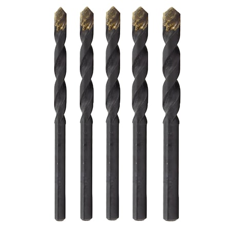 Drill America 3/16" - 1/2" x 6" 5 Piece Carbide Tipped Masonry Drill ...