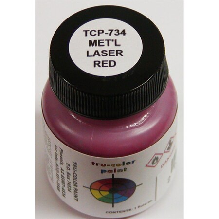 True Color Paint High Gloss Metallic Laser Red 1 oz Paint TCP734 | Zoro