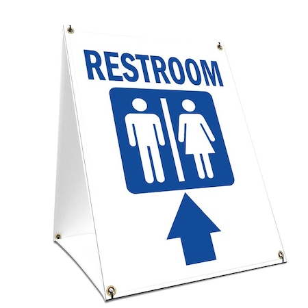 Signmission Restroom With Up Arrow, 24 Inch x 18 Inch A-frame Yard Sign ...