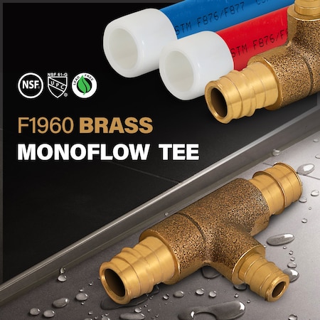 Everflow PEX A Monoflow Tee Pipe Fitting for Hydronic Heating ...