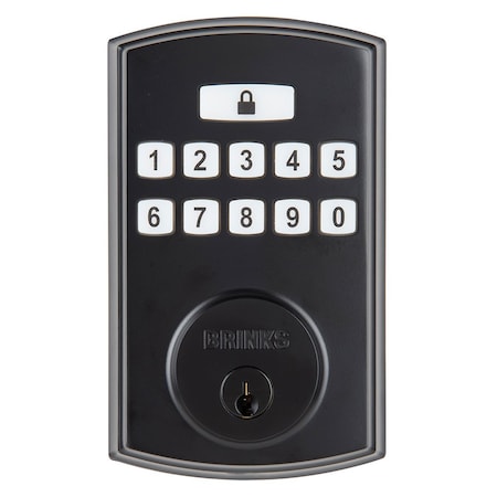 Brinks Electronic Keypad Series Deadbolt Lock Matte Black Finish 4390 ...