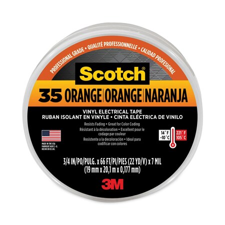 Scotch Brite Scotch 35 Vinyl Electrical Color Coding Tape, 3" Core, 0. ...