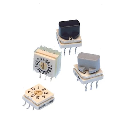 Grayhill Rotary Coded Switch, 10 Positions, Binary Coded Decimal, Latched, 0.03A, 30Vdc, Solder ...