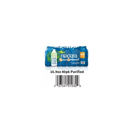Niagara Bottling Bottled Drinking Water, 16.9 oz 0, 40PK NDW05L40PDRN ...