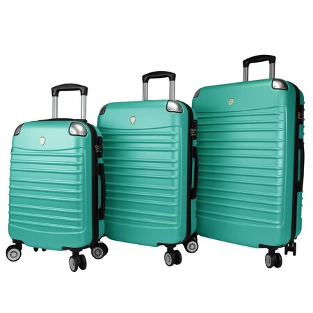 Dejuno Impact Hardside Spinner Luggage Set - Green, 3 Piece 25DJ-610-GREEN | Zoro