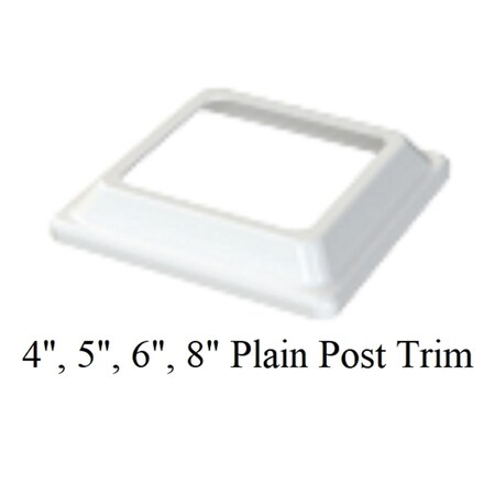 Superior Plastic Products 6 in. Plain Post Trim, White 950000600-01 | Zoro
