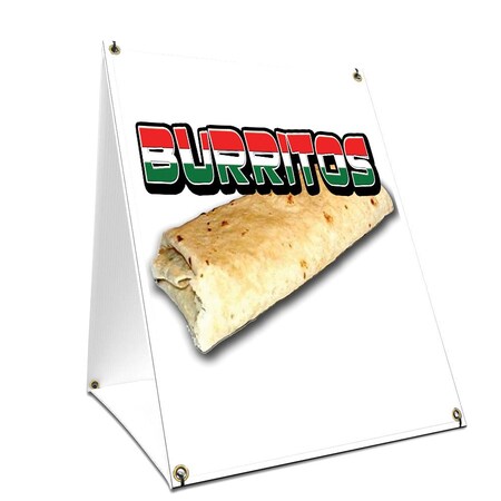 Signmission Burritos, 36 Inch x 24 Inch A-frame Yard Sign, Plastic Sign ...