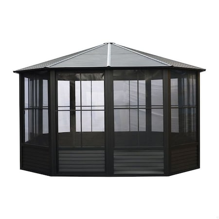 Gazebo Penguin Florence Solarium 12 X 12 Metal Roof in black 41212MR-42 ...