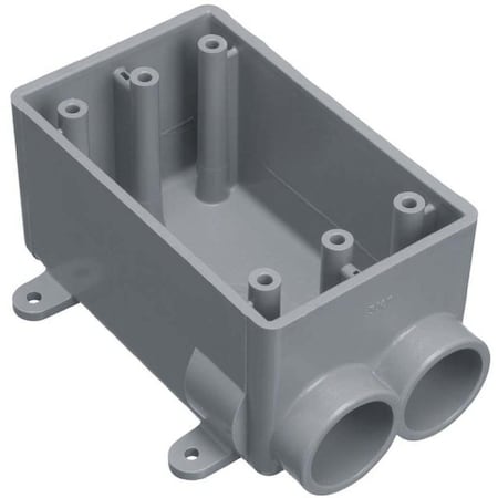 Carlon Switch Box, 1 -Gang, 2 -Outlet, PVC, Gray E982EFN-CTN | Zoro