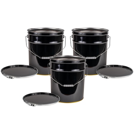 General Work Products 5 Gallon Metal Buckets with Lever Lock Lids, 6PK ...