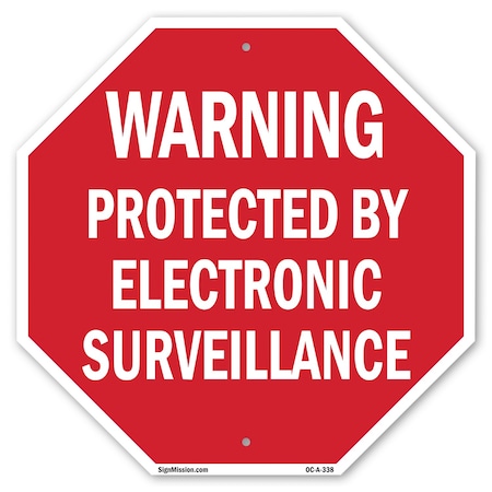 Signmission Warning Protected by Electronic Sur, 6 Inch X 6 Inch ...