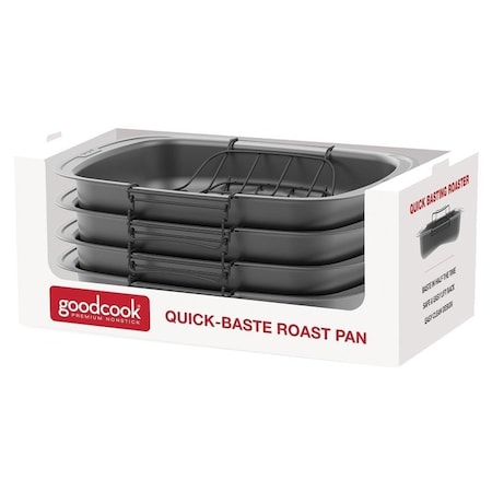 Goodcook 0 Quick Baste Roast Pan, 25 lb Capacity, Gray, 197 in L, 148 ...