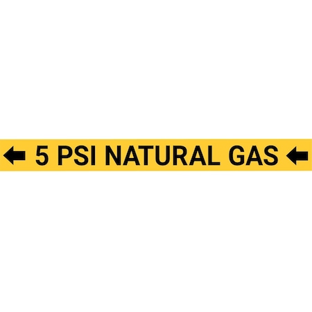 Creative Safety Supply 5 PSI Natural Gas Pipe Marking Label, Arrows ...