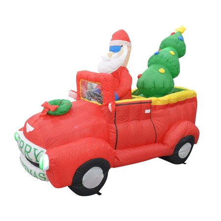 Jeco 7 ft. Santa In Red Trunk with Christmas Santa on Car CHD-OD061 | Zoro