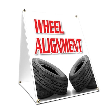 Signmission Wheel Alignment, 24 Inch x 18 Inch A-frame Yard Sign ...