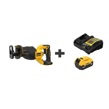 Dewalt Cordless Reciprocating Saw, Compact, 20V DCS382B/DCB205C | Zoro