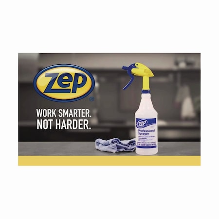 Zep 32 oz Professional Trigger Spray Bottle, Plastic, Blue/Gold/Clear ...