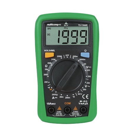 Multicomp Pro Handheld Digital Multimeter, DC Current, AC/DC Voltage ...