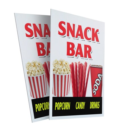 Signmission Snack Bar, Plastic Signs Only 24 Inch x 36 Inch, Corrugated ...